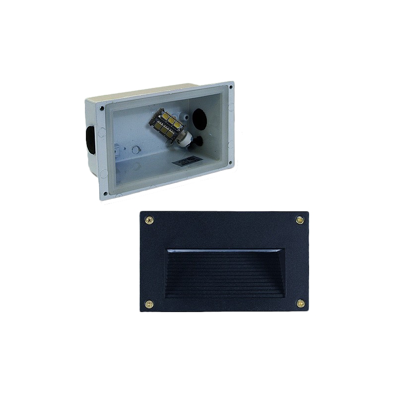 Cast Aluminum 12V LED Wash Louver Face Small Deco Recessed Step Light ...