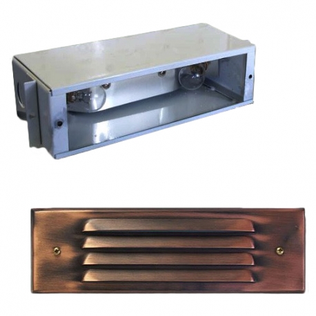 Solid Brass Premium LED Louver Face Large Recessed Step Light w ...