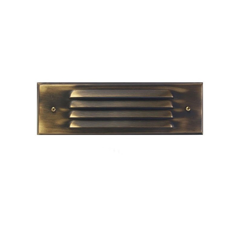 Solid Brass Premium LED Louver Face Large Recessed Step Light w ...